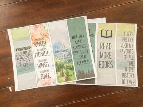 Homemade Bookmarks with Quotes