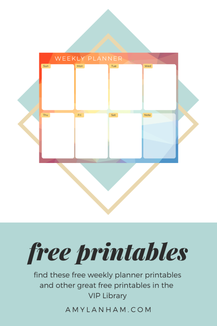 Printable Weekly Planner - Amy Lanham